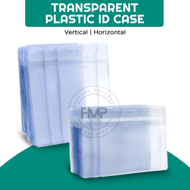 FMP Transparent Plastic ID Holder with Zip Lock ID Case Vertical ...