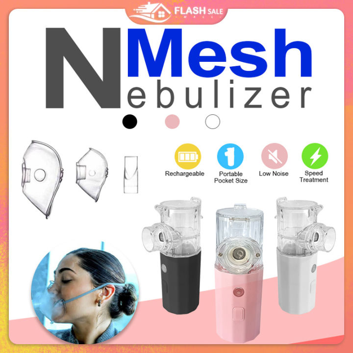 Mini Compact Portable Nebulizer Machine Rechargeable Inhaler Mesh FSM ...
