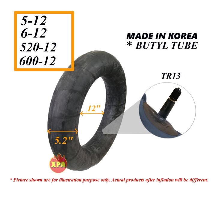 Tyre Air Tube 5-12 / 6-12 / 500-12 / 6.00-12 / 600-12 Car Tire Butyl ...