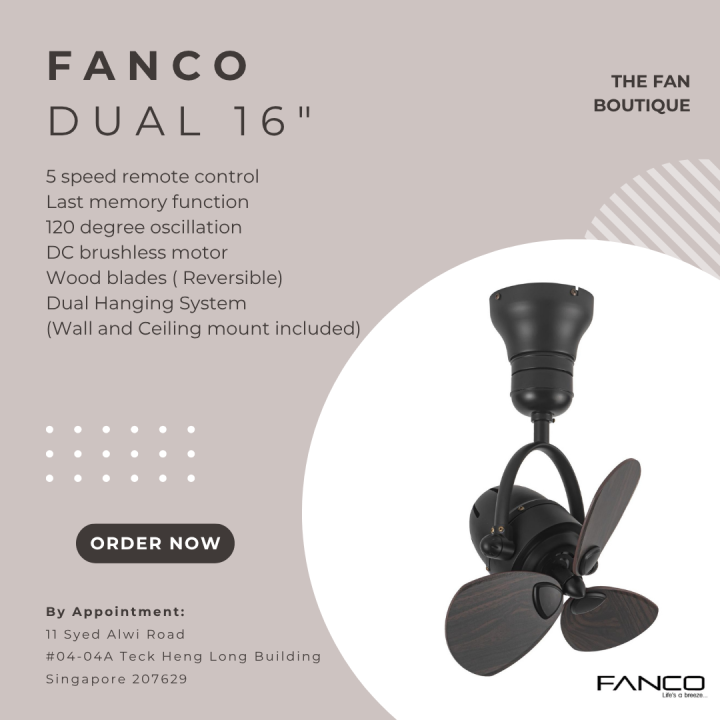 [New Launch] Fanco Dual 16" DC Motor Corner Fan with Remote Control ETA ...