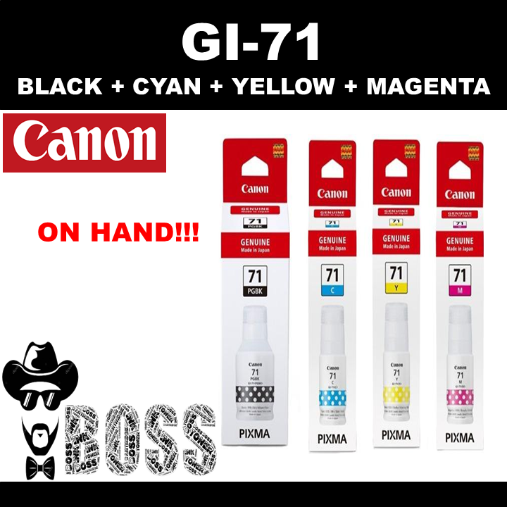Canon GI-71 Black + Cyan + Yellow + Magenta Original Pigment Ink ...