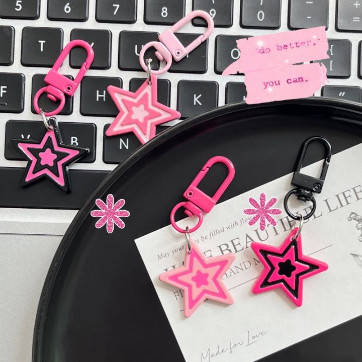 พวงกุญแจรูปดาวห้าแฉกสำหรับตุ๊กตาบาร์บี้สีชมพู Y2K 3ชิ้นจี้ดาวตกแต่งสุด ...