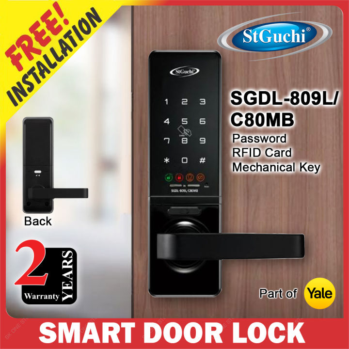 ST GUCHI Digital Door Lock SGDL-809L/C80MB (RFID CARD/PIN CODE ...