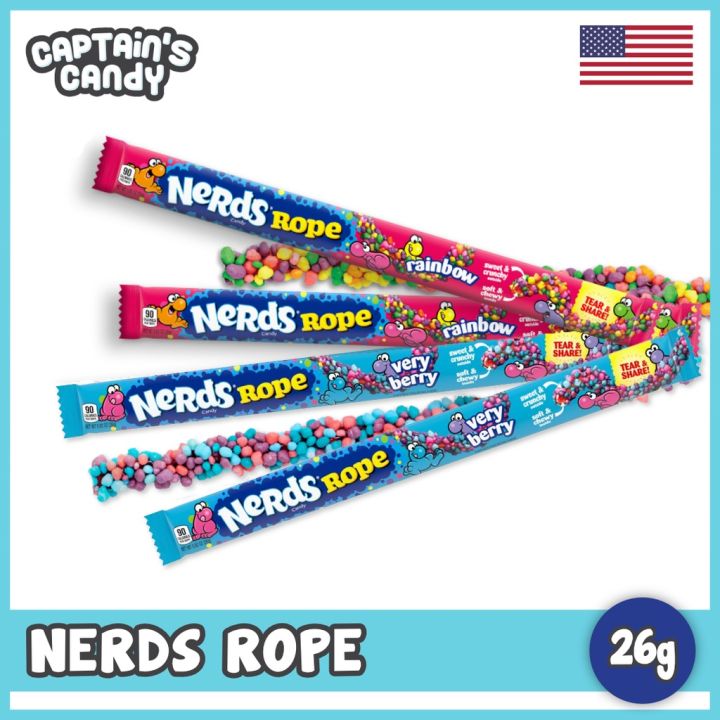 Nerds Rope Rainbow, Very Berry Candy, 26g, TikTok Candy, Sold Per Piece ...