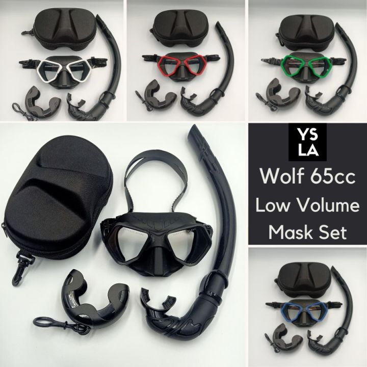 Wolf 65cc Ultra Low Volume Mask Tempered Glass Freedive Mask Set ...