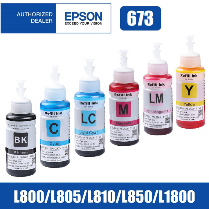 EPSON 673 T673 6731 ink Compatible Printer Model L800, L805,L810,L850 ...