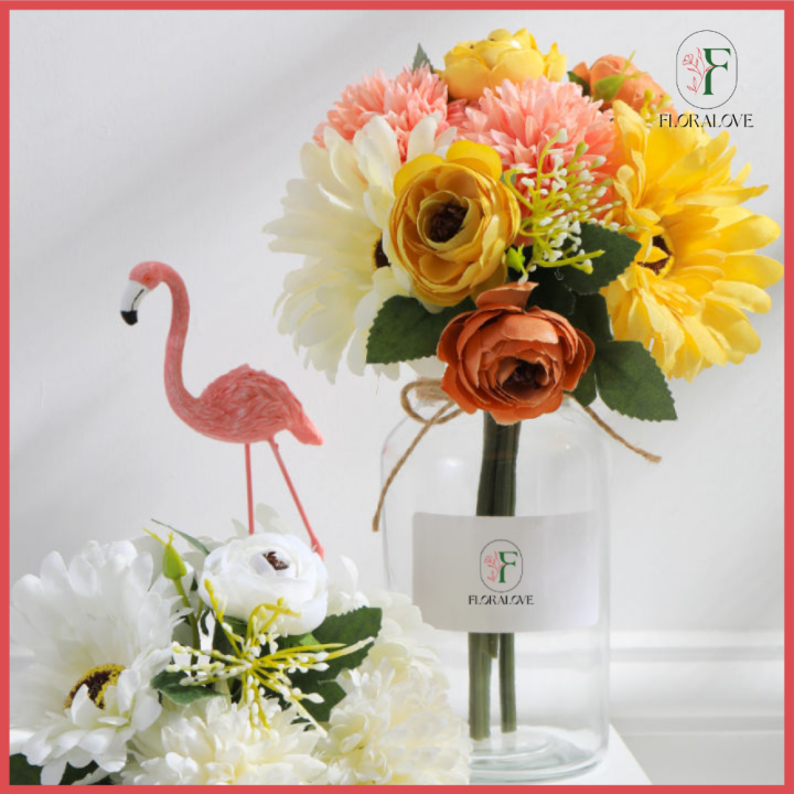 Artificial Flowers Franju and Camellia Bouquet Eternal Flower Suitable ...