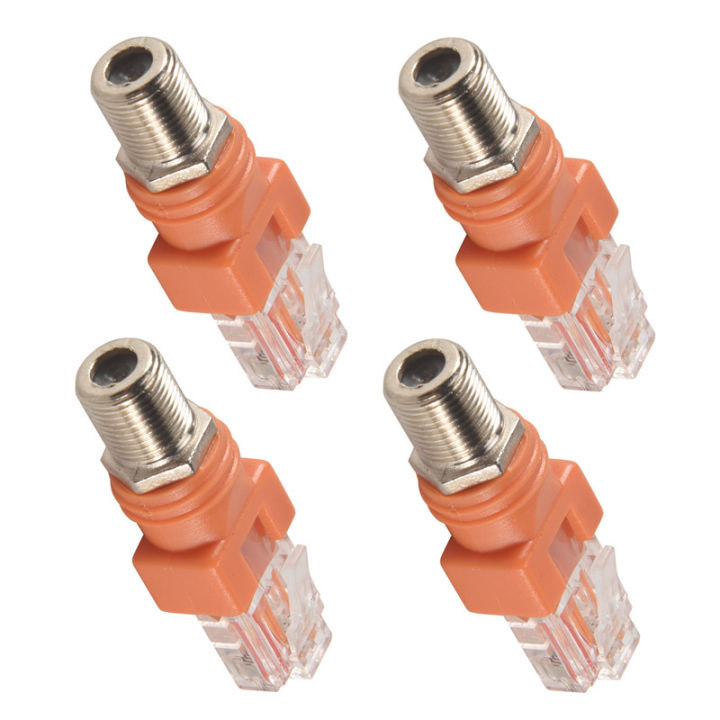 Coaxial to Ethernet Adapter, 4 Pack Coax RF F Female to RJ45 Male ...