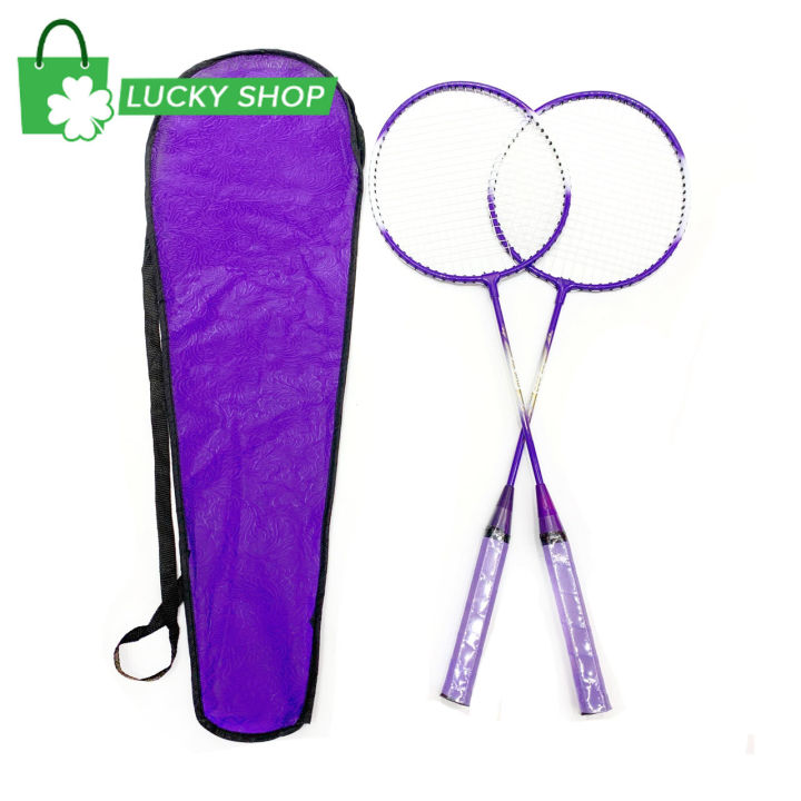 LUCKY SHOP Badminton Racket Set Couple Alloy Split Racket for Student ...