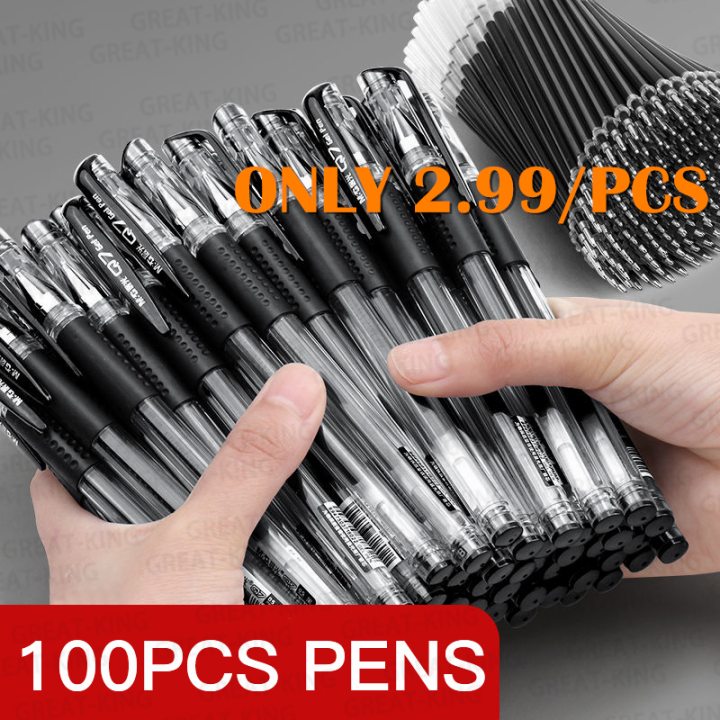 Wholesale 100 pcs BallPen set 1 box Gel Pen Black Blue Red Ink 0.5mm/0 ...