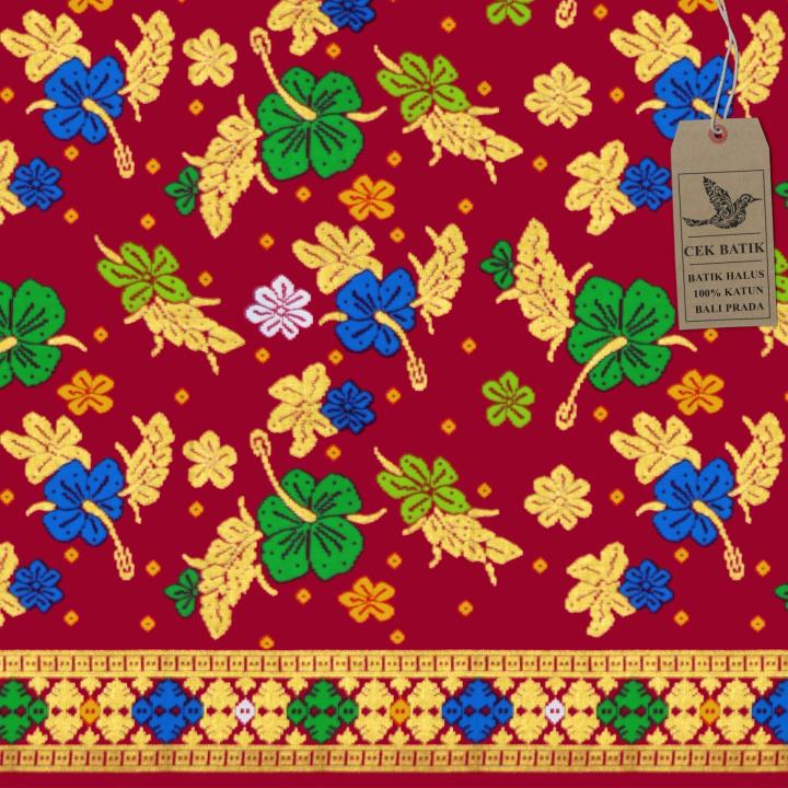 kain batik - Bali Prada Etnik Bunga Cantik Warna Motif Gold / Emas ...