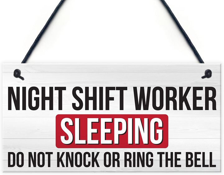XLD Store Night Shift Worker Sleeping Do Not Disturb Hanging Plaque ...