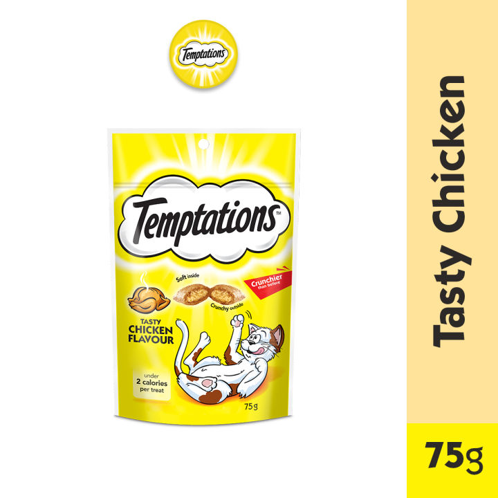 TEMPTATIONS Cat Treats, 75g. Cat Snacks in Tasty Chicken Flavor | Lazada