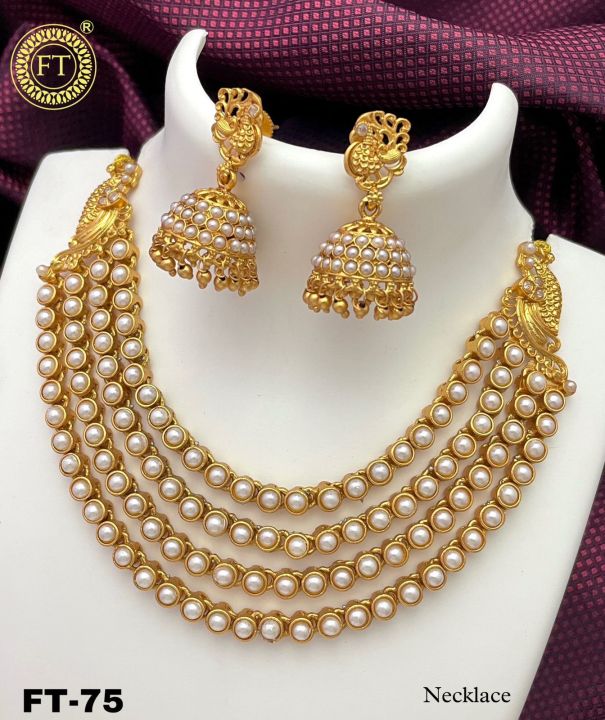 Indian matt finish necklaces set | Lazada