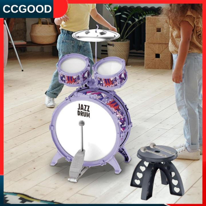 CCGOOD Bass Drum Kits Kids Jazz Drum Set Lightweight Beginner Drum Set ...