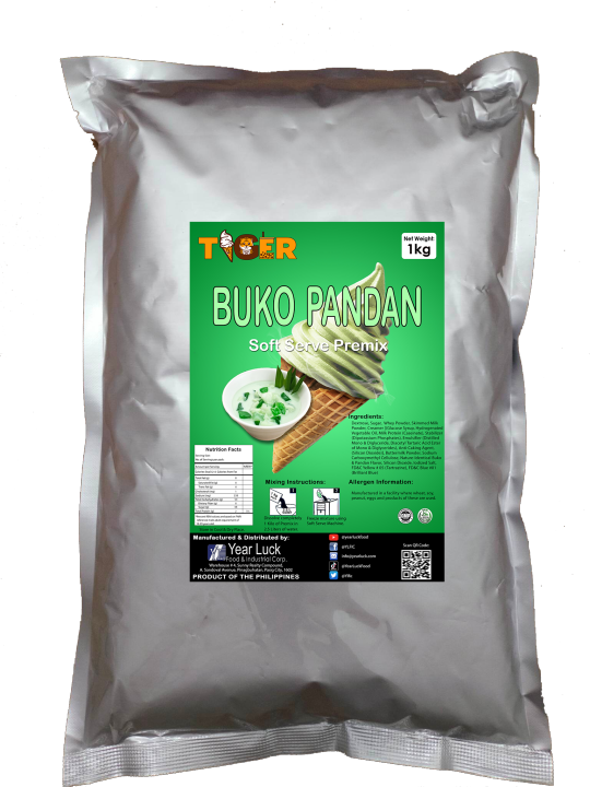 LUCKY TIGER SOFT SERVE ICE CREAM POWDER MIX BUKO PANDAN 1 KG | Lazada PH