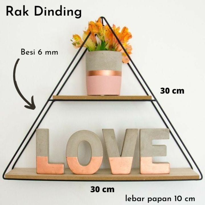Rak Dinding Aesthetic Modern Segitiga Rak Hiasan Ruang Tamu | Lazada ...