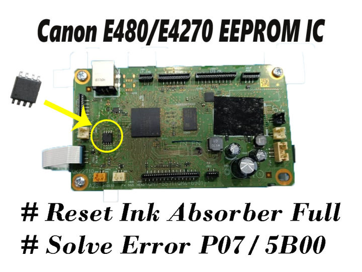 Canon E480/E4270 EEPROM IC for Solve Error Ink Absorber Full or 5B00 ...