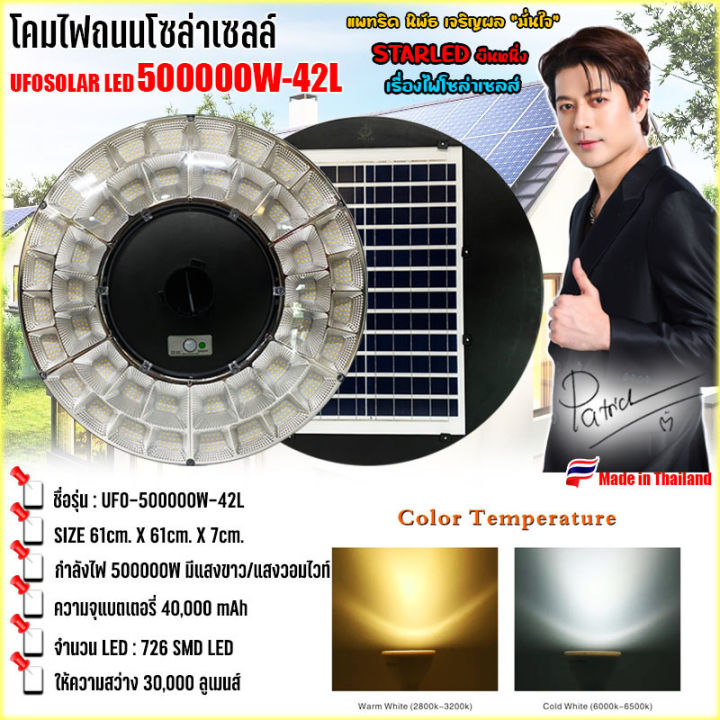 UFO-500000W-42L โคมไฟพลังงานแสงอาทิตย์ solar street light STAR LED รุ่นใหม่ รับประกัน 1 ปี ใช้ ...