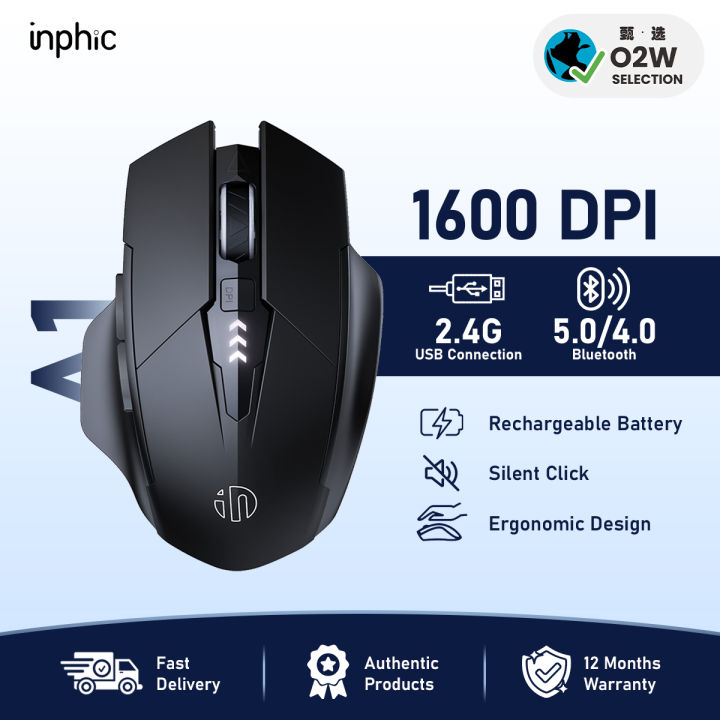 INPHIC A1 2.4G Wireless, Type-C Charging Port, Triple Mode 4.0/5.0 ...