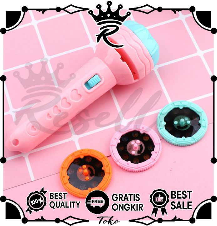 TS Mainan proyektor anak Senter Lampu Malam Dengan 24 Gambar T018 ...