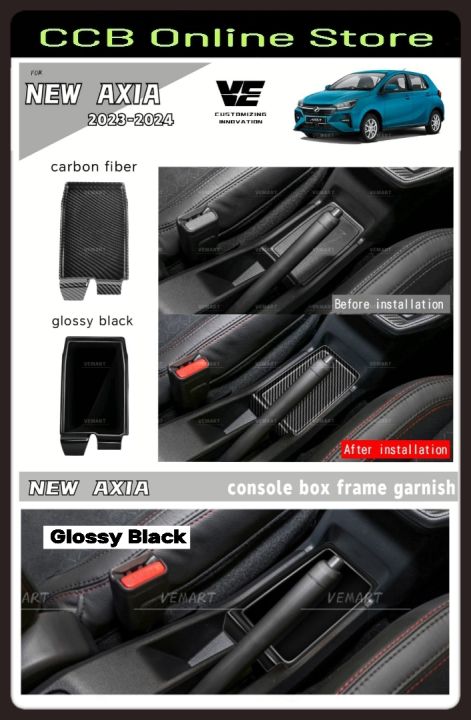 PERODUA AXIA 2023 Car Carbon Fiber Console Box Frame Garnish ...