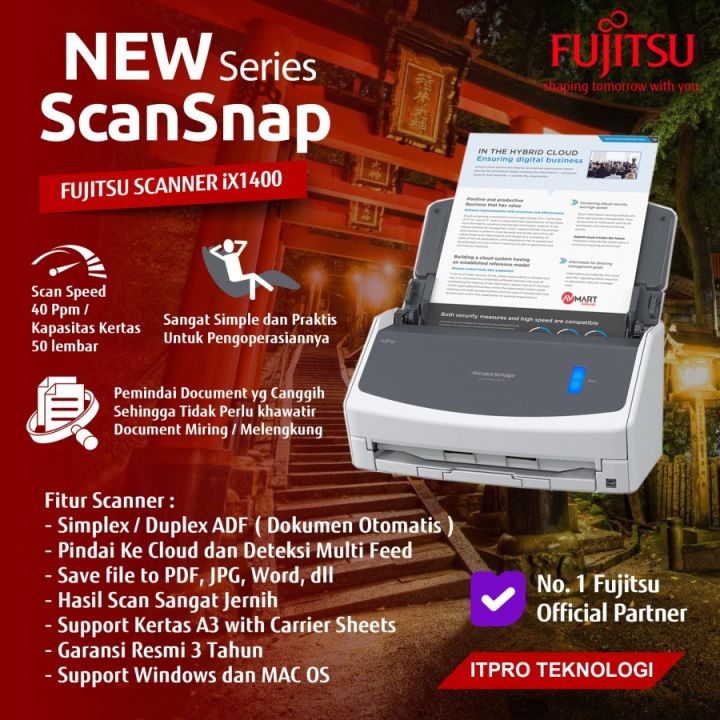 Fujitsu Scanner ScanSnap ix1400 – ADF, Duplex | Lazada Indonesia