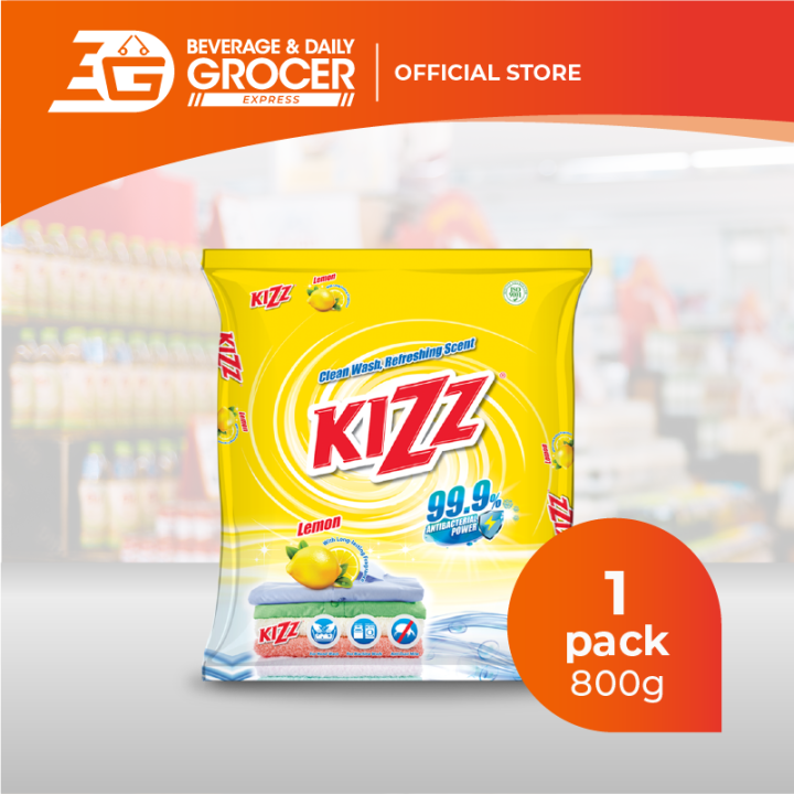 Kizz Detergent Powder Lemon (1 x 800g) 1 Pack | Lazada