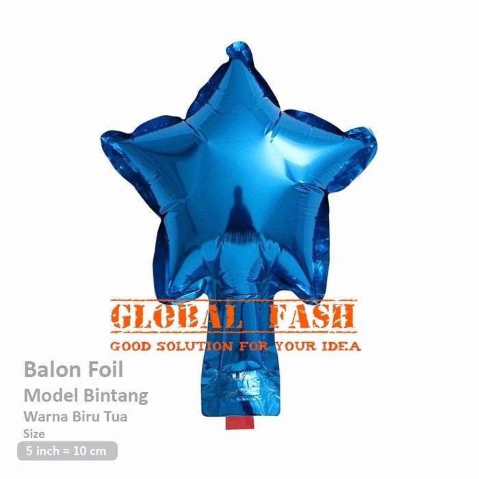 balon foil bintang 5 inch biru tua / balon star 10 cm/ balon star mini ...