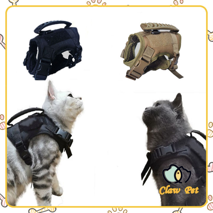 Breathable Durable Training Cat Tactical Vest No-Pull Cat Harness ...