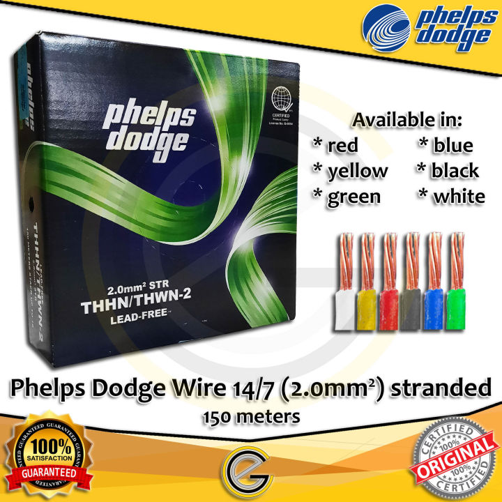 Phelps Dodge Wire 14/7 (2.0mm2) Stranded THHN/THWN-2 Lead-Free 150 ...