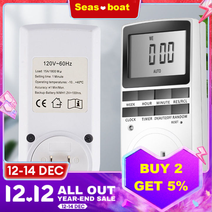 SeasboatTimer socket big screen programmable digital plug timer | Lazada