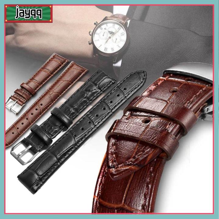 JAYQQ 16mm 20mm 22mm นุ่ม หนังแท้ หัวเข็มขัดเหล็ก วินเทจ สายนาฬิกา สายนาฬิกา เข็มขัดกีฬา สาย ...
