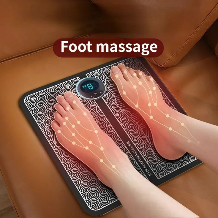 EMS Pulse Electric Foot Massager Foot Therapy Machine Foot Pad Intelligent Acupuncture Foot ...
