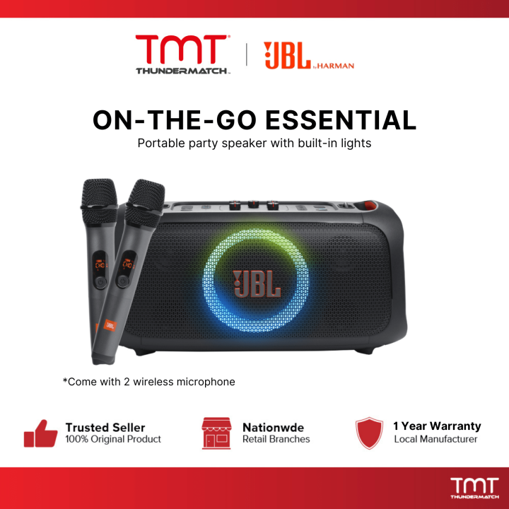 [JBL Malaysia Set] JBL PARTYBOX ON-THE-GO Essential Portable party speaker with built-in lights ...