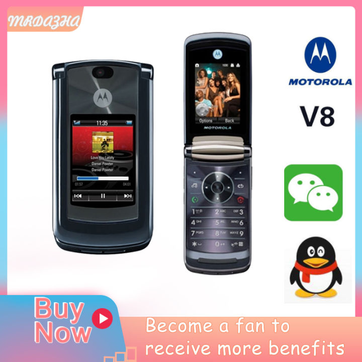 V8 Unlocked Motorola RAZR2 V8 V9 GSM 2MP Camera 512MB/2GB ROM Cellphone 100% Original Bluetooth ...