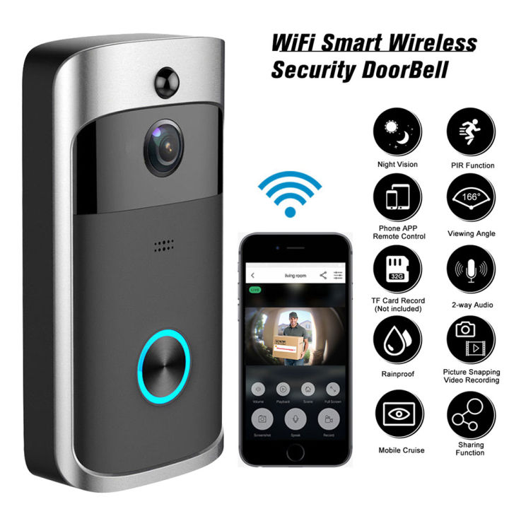 Upgraded WiFi Doorbell Wireless With Smart Camera Video APP Smart ...