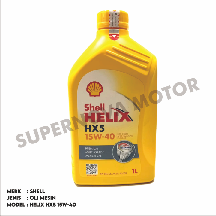 OLI SHELL HELIX HX5 15W-40 PREMIUM GRADE MOTOR OIL KEMASAN 1 LITER ...