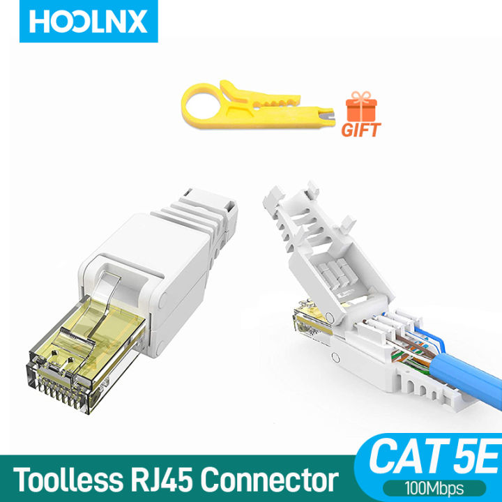 HOOLNX Tool-Free RJ45 Connector RJ45 CAT6 CAT5E LAN UTP Cable Connector ...
