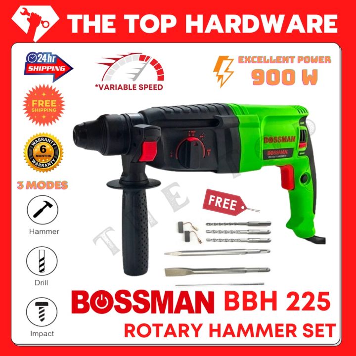 *READY STOCK* BOSSMAN BBH225 3 MODE ROTARY HAMMER DRILL 900W | Lazada