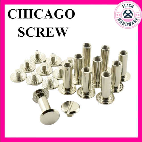 Chicago Screw Stainless Steel Flat Head Book Binding Screw Connecting ...