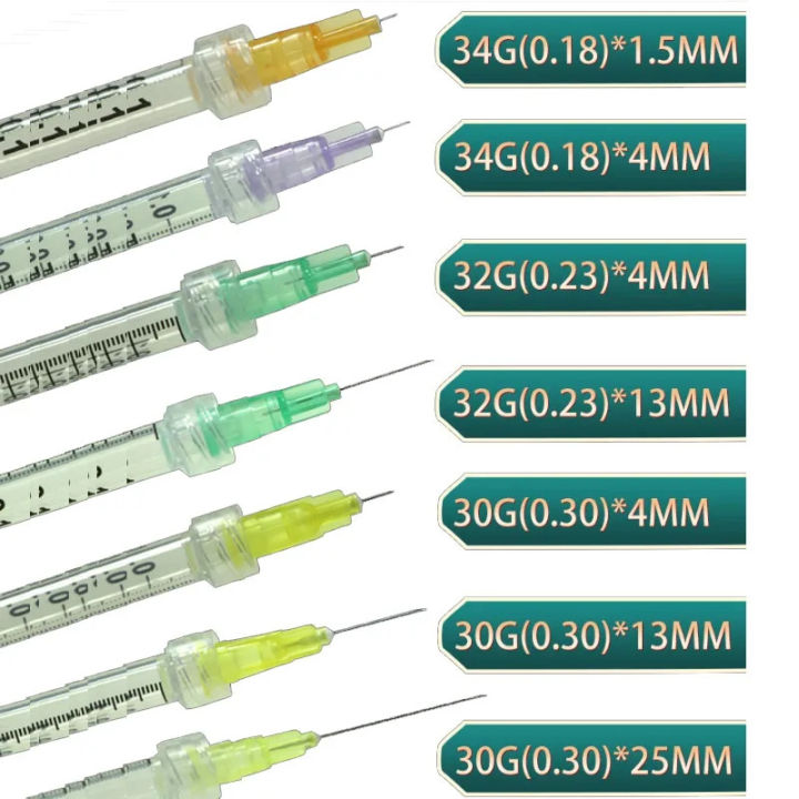 100pcs/ Korean 30G 32G 34G 4mm 13mm 25mm Injection Needle Small Teeth ...