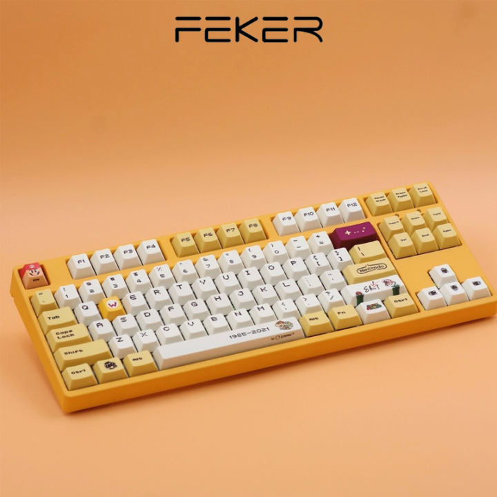 Feker Mario Keycaps 119keys PBT Heat Sublimation Cherry Profile ...