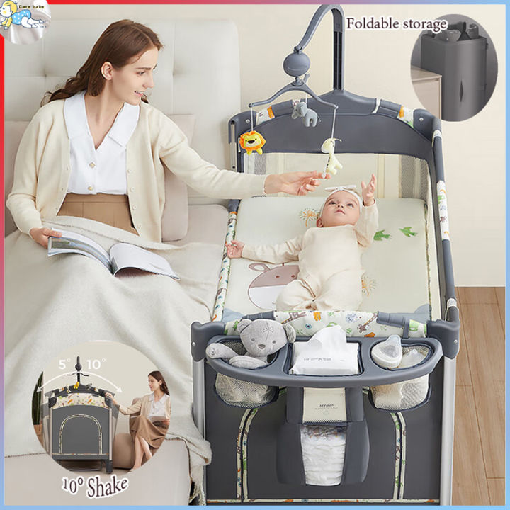 Baby Crib With Mosquito Net(Suitable for 0-4 year) Cot Big Bed With ...