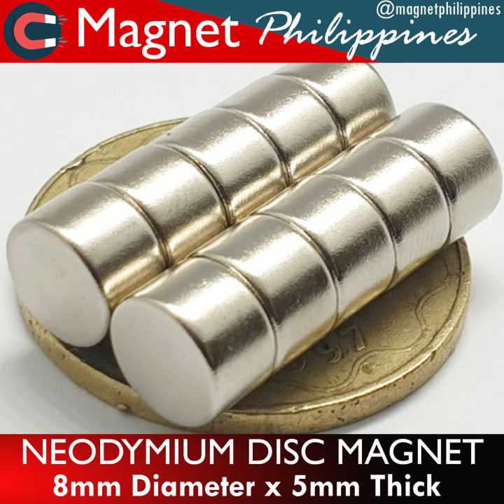 10 Pieces N52 Neodymium Magnet (EIGHT) 8mm Diameter x 5mm Thick Super ...