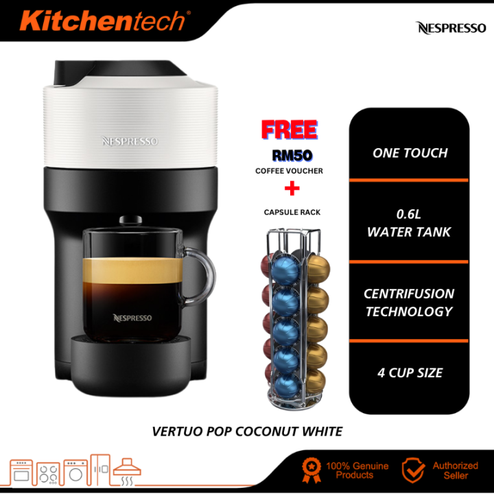 Nespresso Vertuo Pop Coffee Machine GCV2-GB-WHNE One Touch Centrifusion ...