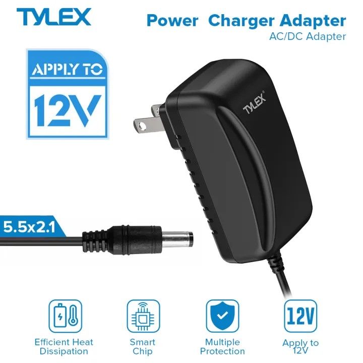 TYLEX Power Charger Adapter 12V 100V-240V AC to DC Converter ...