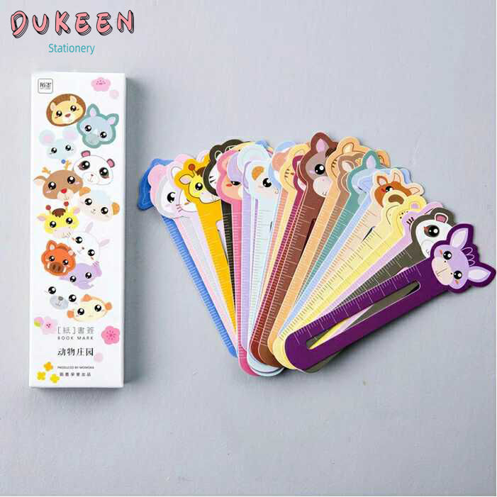 DUKEEN 30 Pcs/Box Cute Animal Farm Paper Bookmark for Book Holder ...