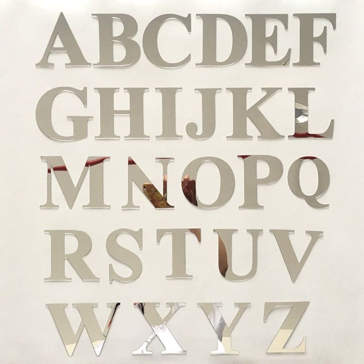 【Ready Stock】3D Mirror Wall Sticker 26 English Alphabet Letter DIY Art ...