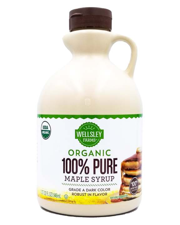 Wellsley Farms Organic 100% Pure Maple Syrup - Grade A Dark Maple Syrup ...